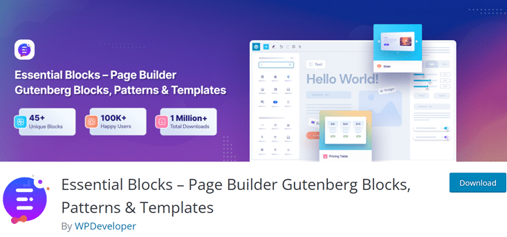 Essential Blocks for Gutenberg: 40+ useful blocks
